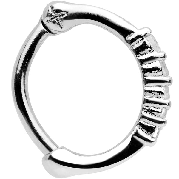 16 Gauge 5/16 Clear Gem Curved Hinged Cartilage Clicker – BodyCandy