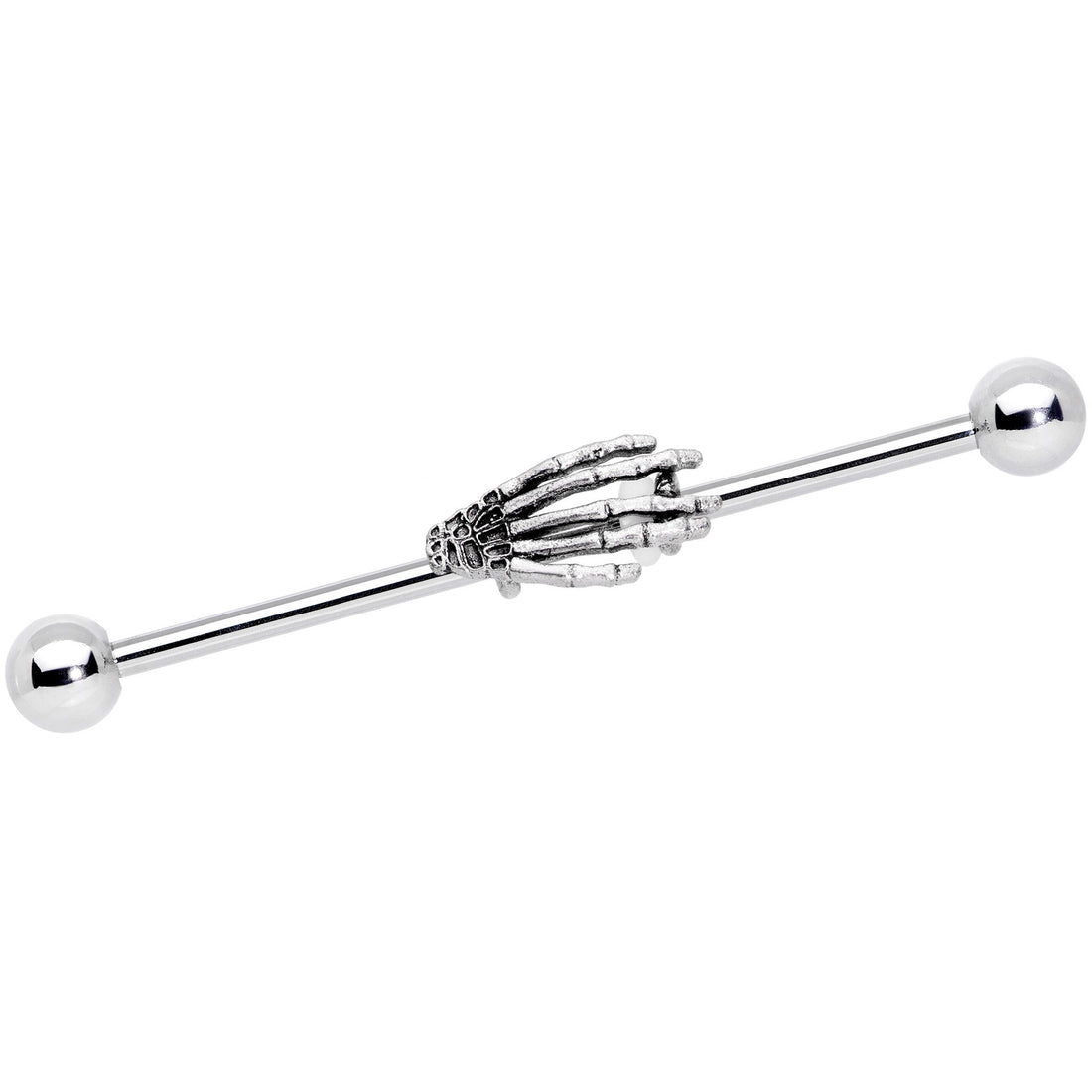 14 Gauge Halloween Skeleton Hand Barbell Industrial 38mm