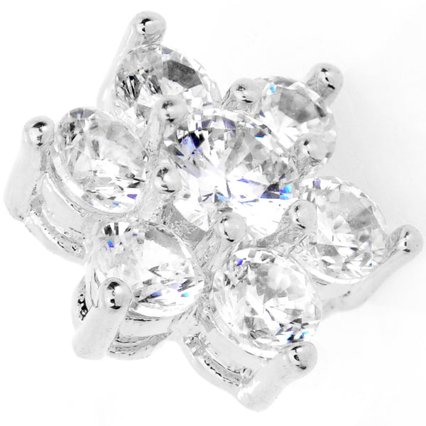 14 Gauge Clear Cubic Zirconia Gem Flower Dermal Anchor Top – BodyCandy