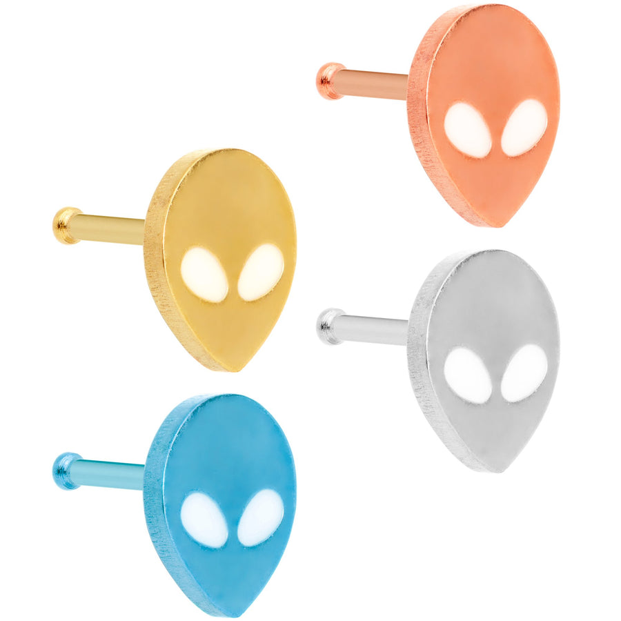 20 Gauge 1/4 Multicolor Aliens Nose Bone Set of 4