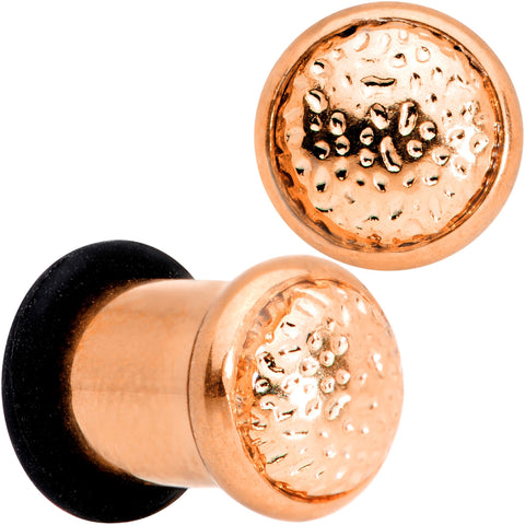 Rose Gold Tone Hammered Finish Single Flare Plug Set 6mm to 16mm Sizes ...
