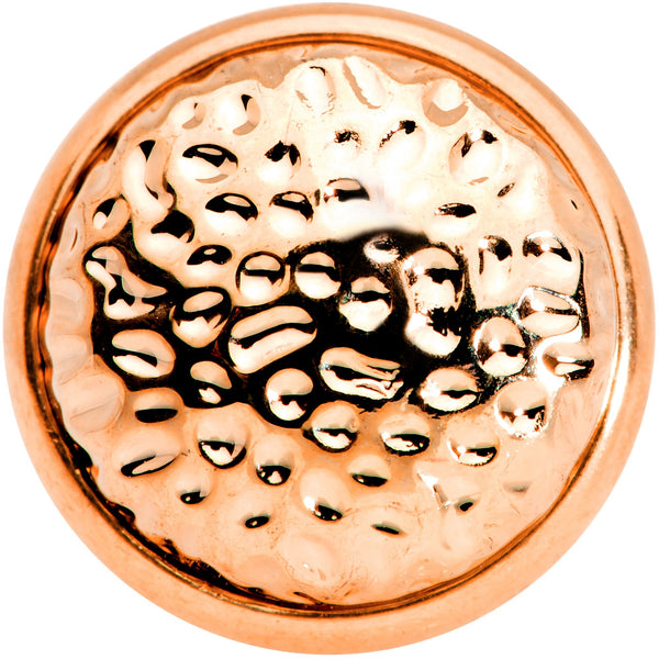 Rose Gold Tone Hammered Finish Single Flare Plug Set 6mm to 16mm Sizes ...