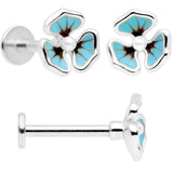 16 Gauge 5/16 Clear Gem Blue Flower Labret Monroe Tragus Set of 3 ...