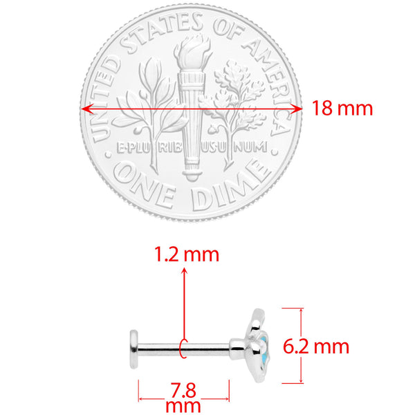 16 Gauge 5/16 Clear Gem Blue Flower Labret Monroe Tragus Set of 3 ...