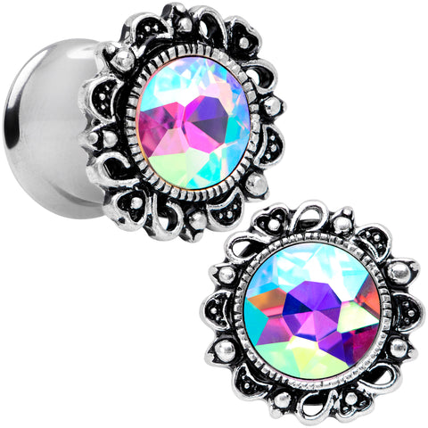 Aurora Gem Filigree Flower Double Flare Plug Set – BodyCandy