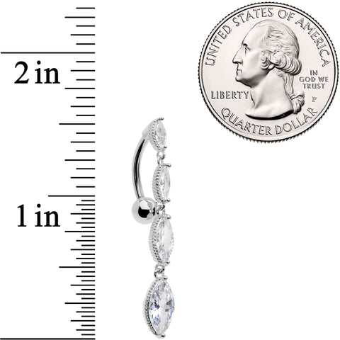 Clear CZ Gem Waterfall Dangle Top Mount Belly Ring – BodyCandy