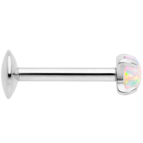 16G 5/16 3mm White Syn Opal G23 Titanium Internal Thread Labret – BodyCandy