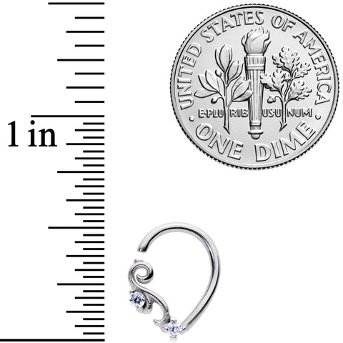 16 Gauge 5/16 Clear CZ Gem Half Heart Right Ear Closure Ring – BodyCandy