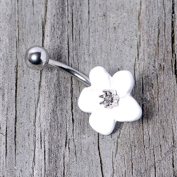 Spring Blossom Pretty White Flower Belly Ring – BodyCandy