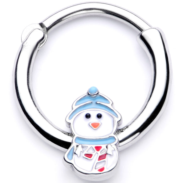 16 Gauge 3/8 Snowman Winter Holiday Christmas Septum Clicker – BodyCandy