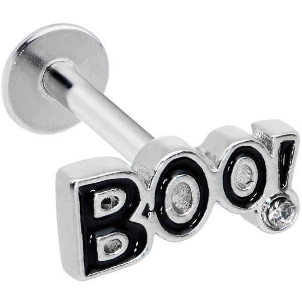 16 Gauge 5/16 Clear Gem Black Boo Halloween Labret Monroe Tragus ...