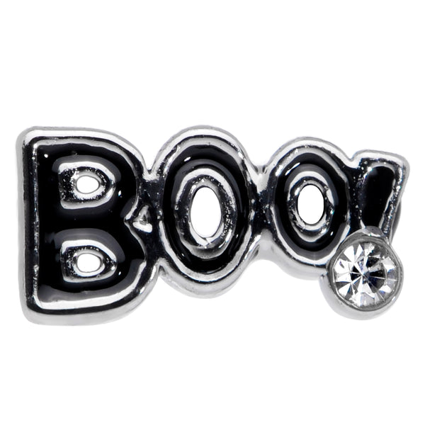 20 Gauge 7mm Clear Gem Black Boo Halloween L Shaped Nose Ring – BodyCandy