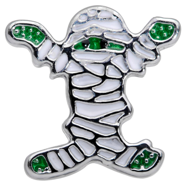 16 Gauge 1/4 Green White Mummy Halloween Cartilage Tragus Earring ...