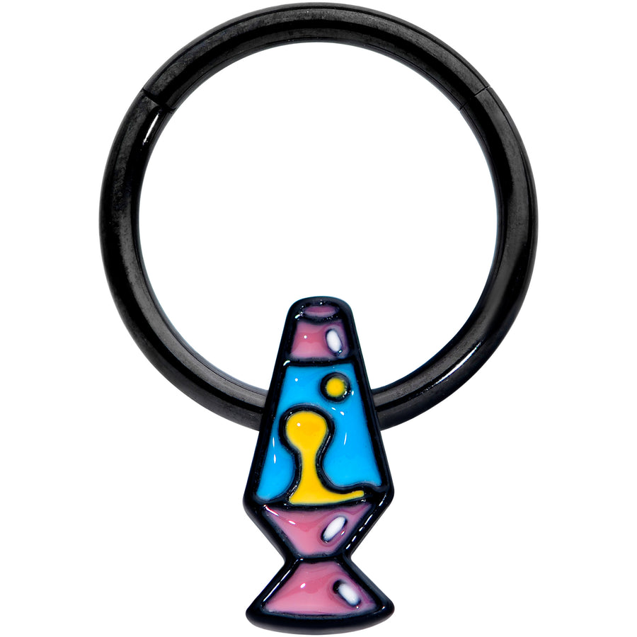 16 Gauge 3/8 Black Retro Lava Lamp Hinged Segment Ring
