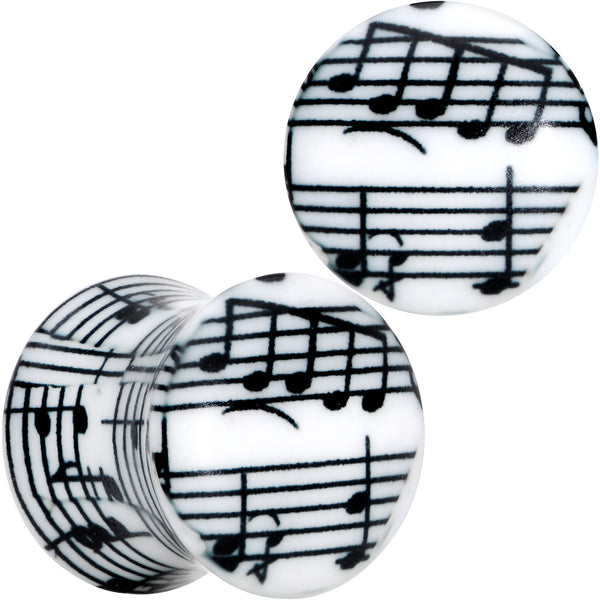 Black White Acrylic Music Notes Double Flare Plug Set – BodyCandy