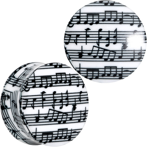 Black White Acrylic Music Notes Double Flare Plug Set – BodyCandy