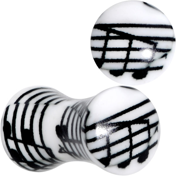 Black White Acrylic Music Notes Double Flare Plug Set – BodyCandy