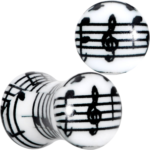 Black White Acrylic Music Notes Double Flare Plug Set – BodyCandy