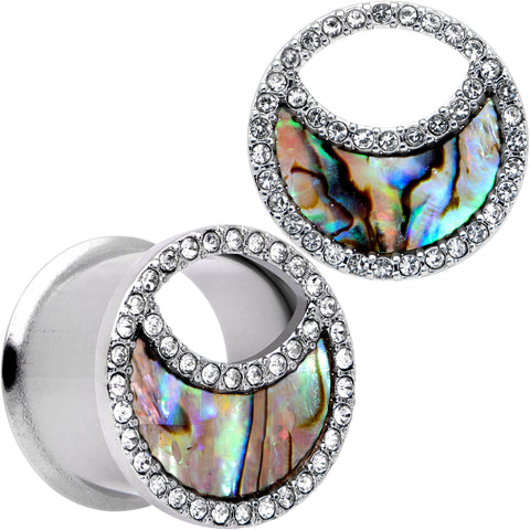 Clear Gem Iridescent Crescent Moon Tunnel Plug Set – BodyCandy