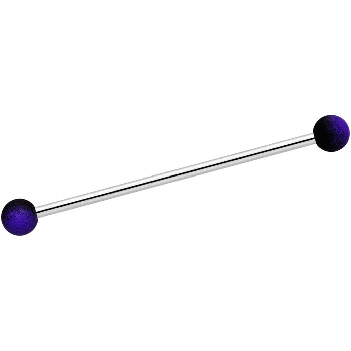 14 Gauge Purple Black Ombre Soft Finish Industrial Barbell 38mm
