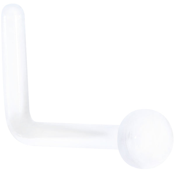 20 Gauge 1/4 Clear Bioplast Flat Top L Shape Nose Retainer Set of 10 ...