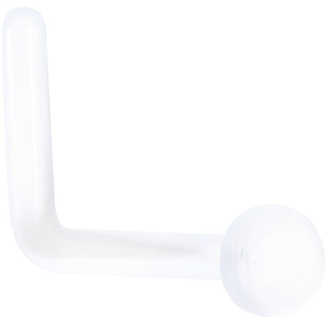 20 Gauge 1/4 Clear Bioplast Flat Top L Shape Nose Retainer Set of 10 ...