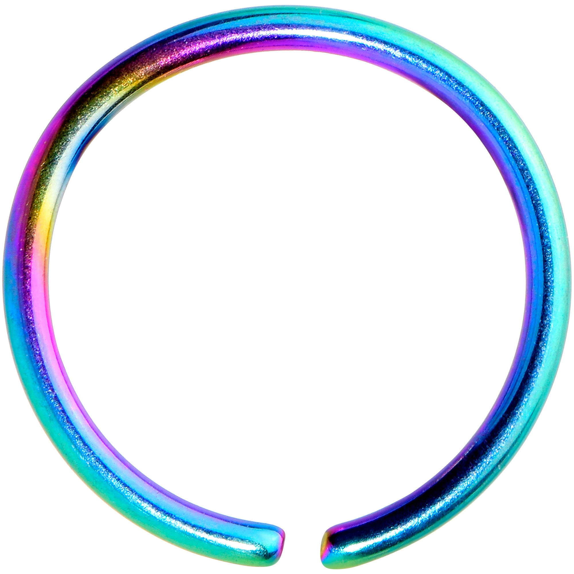 20 Gauge 5/16 Rainbow PVD Grade 23 Titanium Bendable Hoop Ring