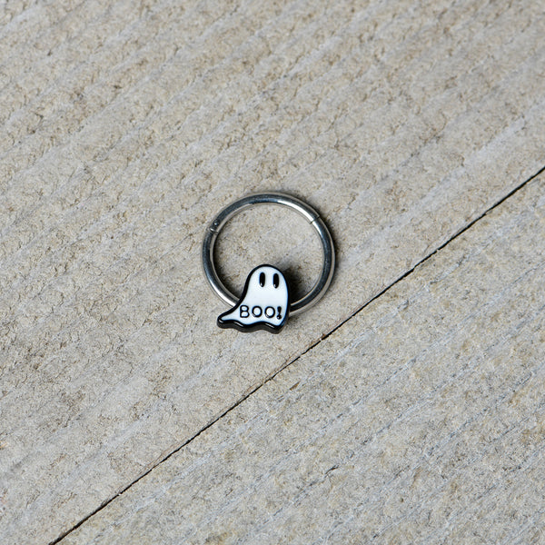 16 Gauge 3/8 White Ghost Glow in the Dark Halloween Hinged Segment Rin ...