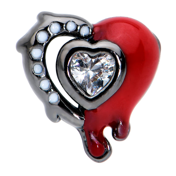 20 Gauge 7mm Clear Gem Bleeding Heart L Shape Nose Ring – BodyCandy