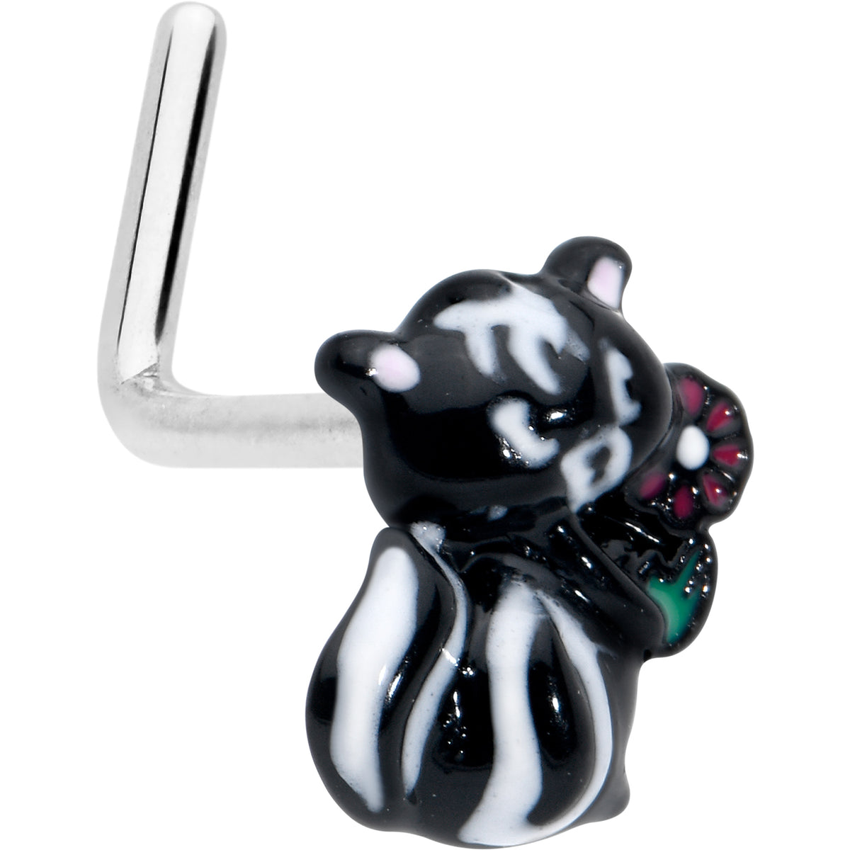 20 Gauge 7mm Funky Skunk L Shape Nose Ring