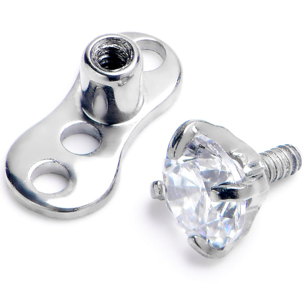 16 Gauge 3mm CZ Top 3 Hole Dermal Implant Grade Titanium Anchor Base ...