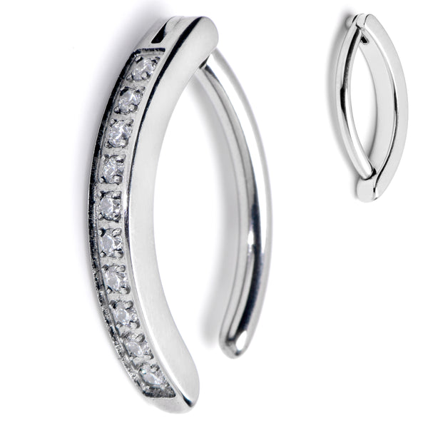 14 Gauge 1/2 CZ ASTM F-136 Titanium Hinged Hoop Belly Ring – BodyCandy