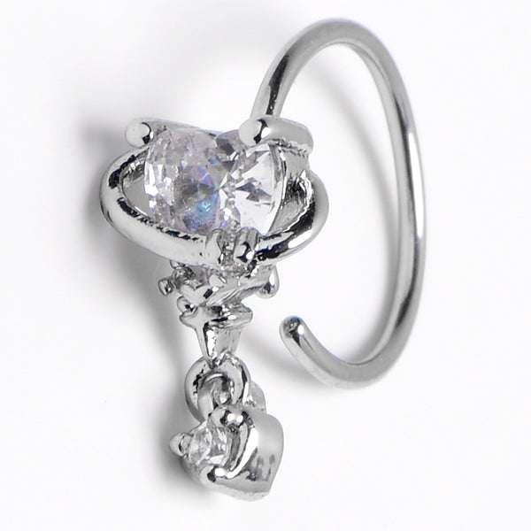 20 Gauge 5/16 Heart Dangle Conch Hoop Septum Ring Cartilage Helix Hoop ...