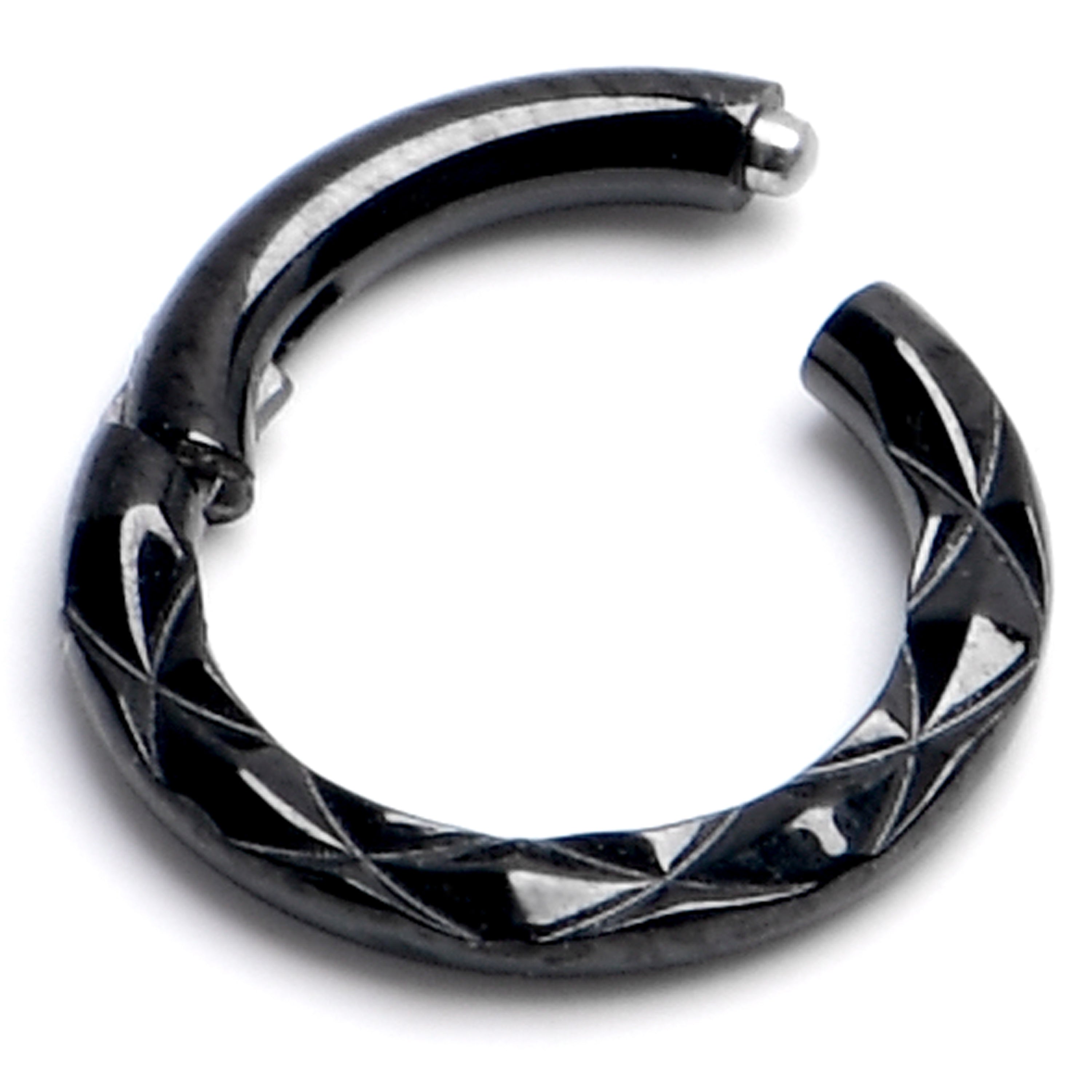 16 Gauge 1/4 Black Punk Texture Precision Hinge Segment Ring