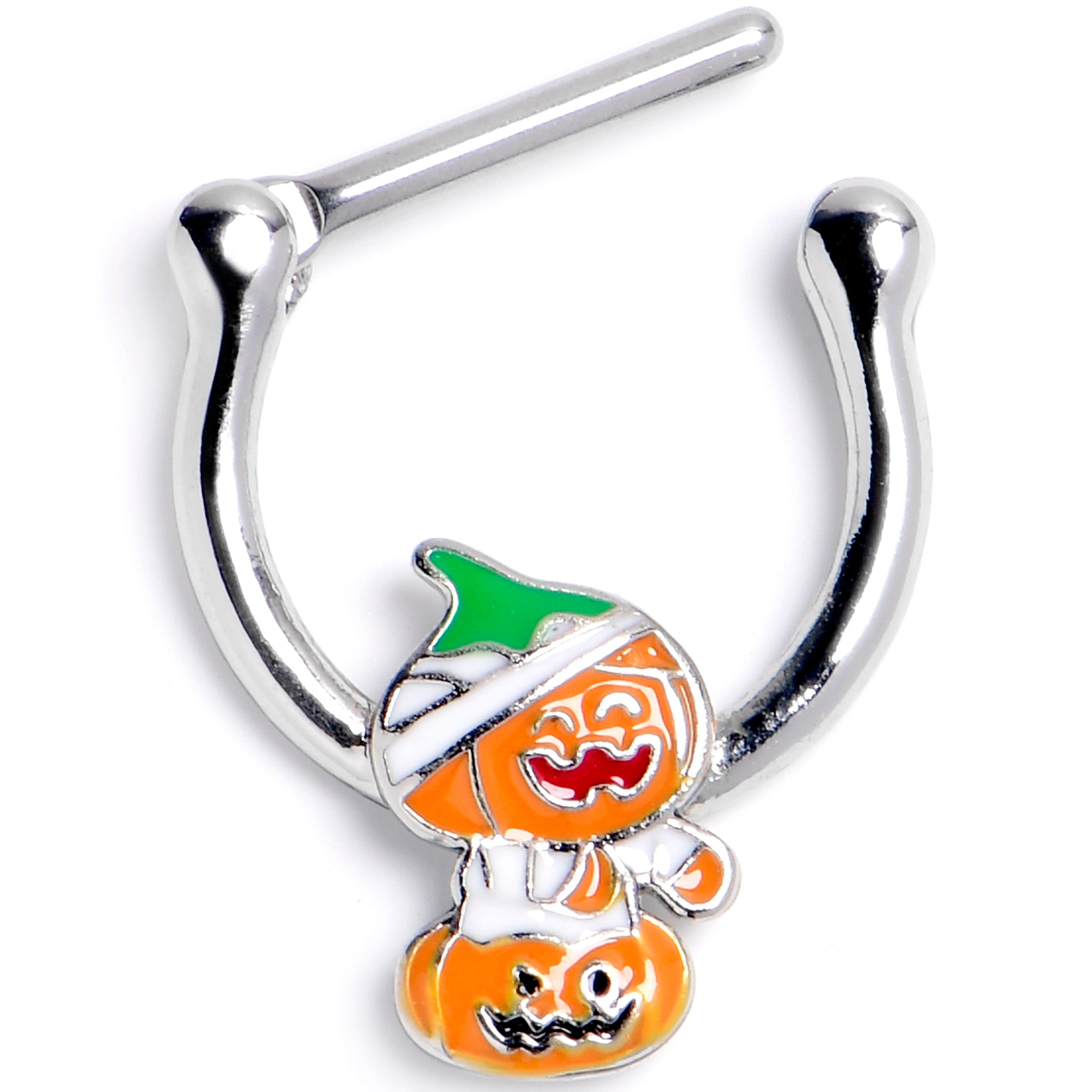 16 Gauge 5/16 Mummy Pumpkin Jack OLantern Cartilage Clicker
