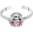 925 Sterling Silver Cubic Zirconia Ladybug Toe Ring