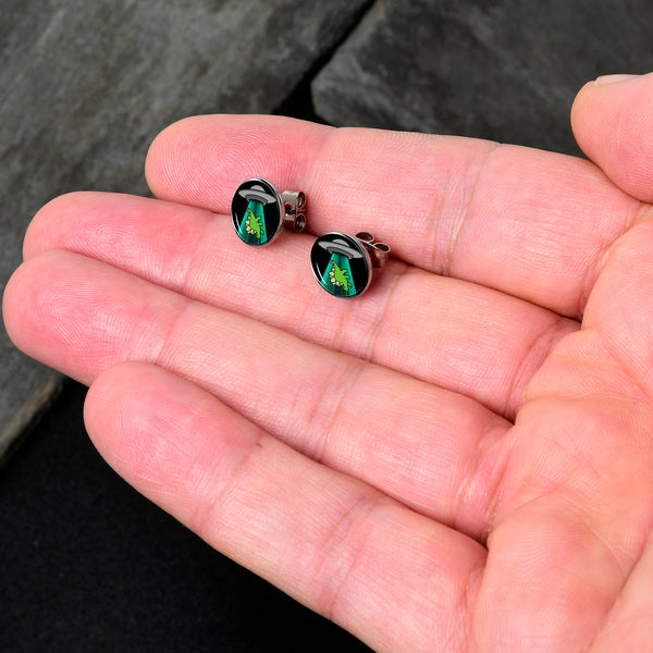 Alien UFO Dinosaur Abduction Stud Earrings Set – BodyCandy
