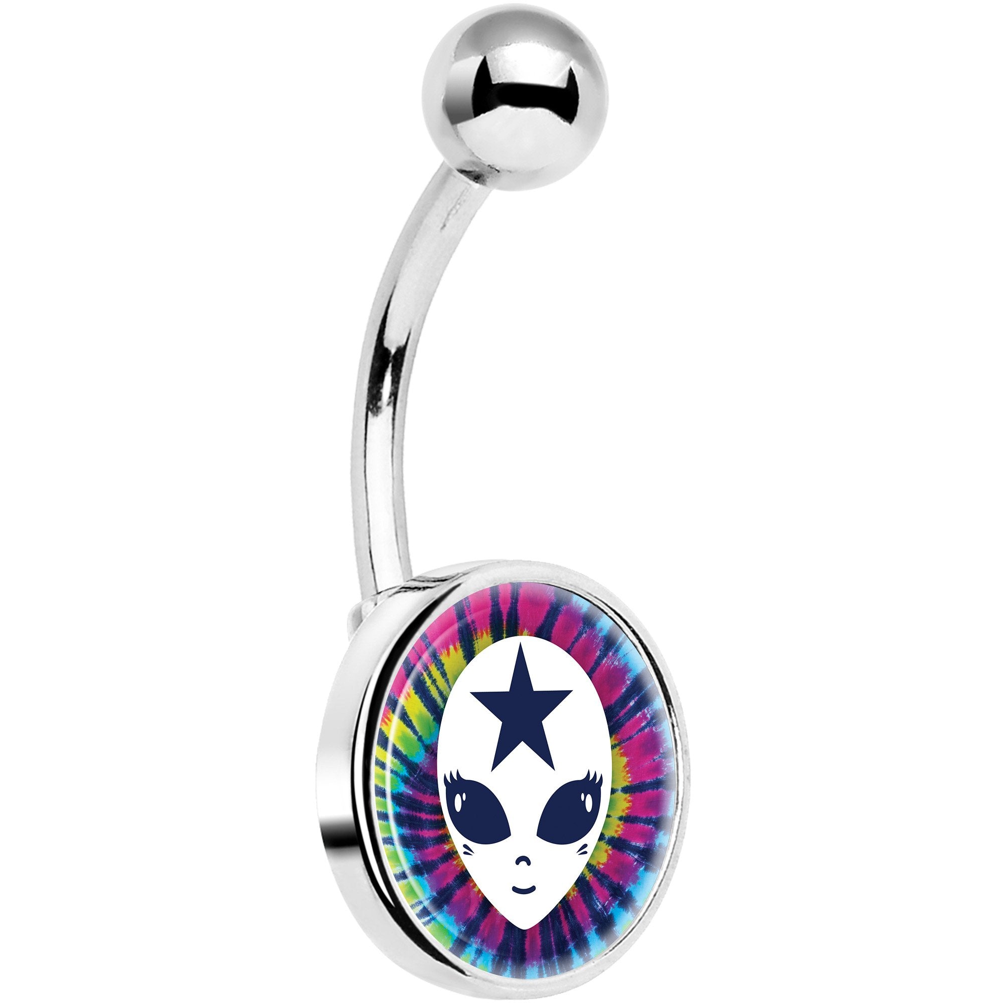 Star Tie Dye Alien Belly Ring
