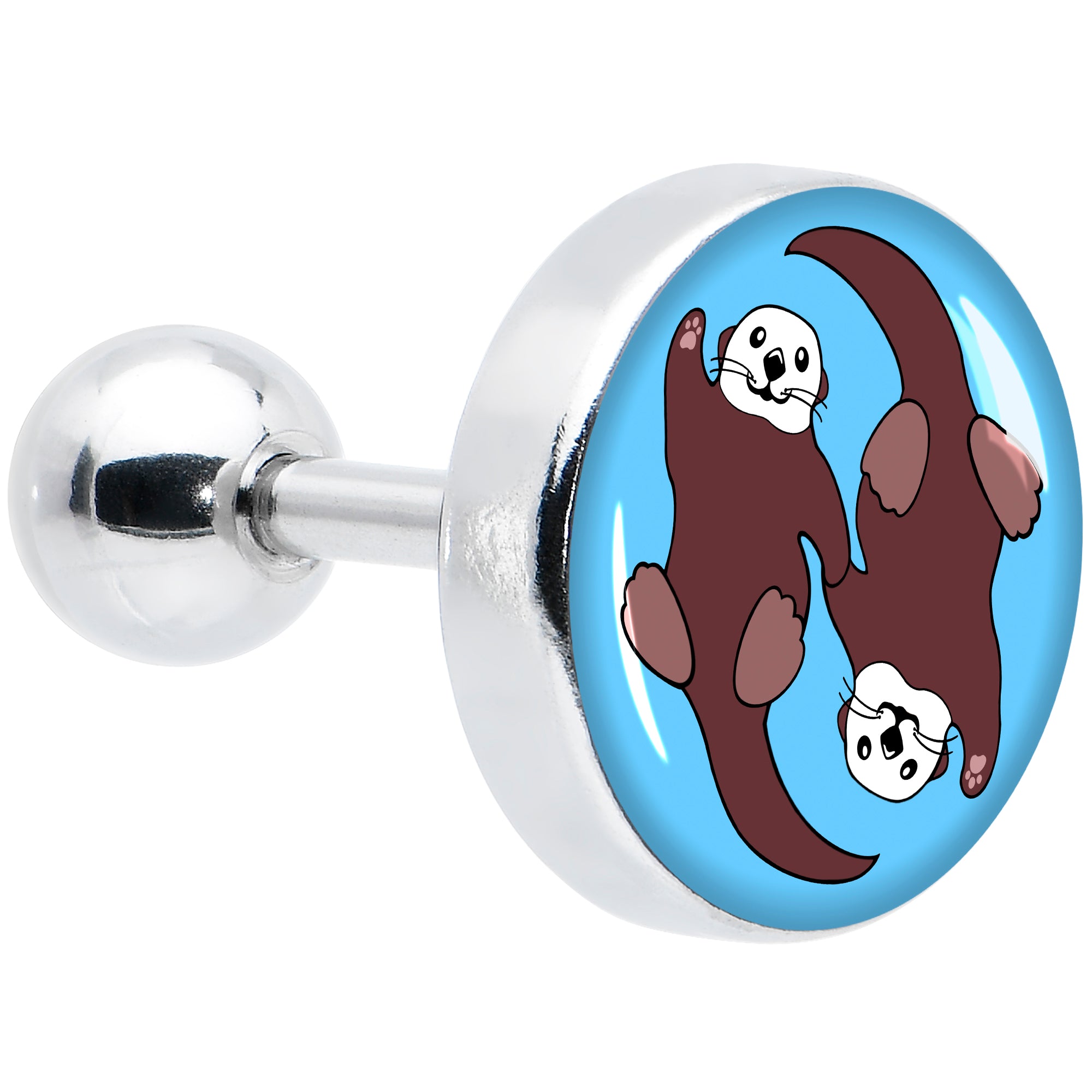 16 Gauge 1/4 Oh My Otters Animal Tragus Cartilage Earring by Onyx O