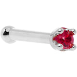 Solid 18KT White Gold 1.5mm Diamond Cut Genuine Ruby Nose Ring – BodyCandy