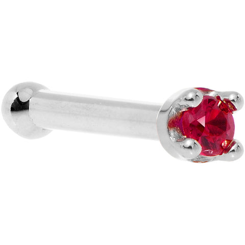 Solid 18KT White Gold 1.5mm Diamond Cut Genuine Ruby Nose Ring – BodyCandy