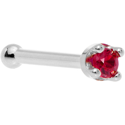 Solid 18KT White Gold 1.5mm Diamond Cut Genuine Ruby Nose Ring – BodyCandy