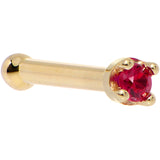Solid 18KT Yellow Gold 1.5mm Diamond Cut Genuine Ruby Nose Ring – BodyCandy