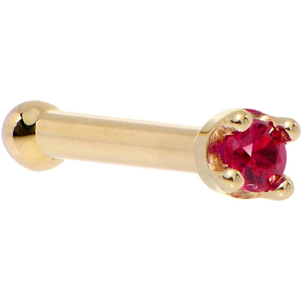 Solid 18KT Yellow Gold 1.5mm Diamond Cut Genuine Ruby Nose Ring – BodyCandy