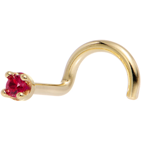 Solid 18KT Yellow Gold 1.5mm Diamond Cut Genuine Ruby Nose Ring – BodyCandy