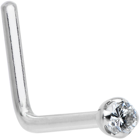 14k Solid White Gold Genuine 1.5mm Diamond Micro Nose Ring – BodyCandy