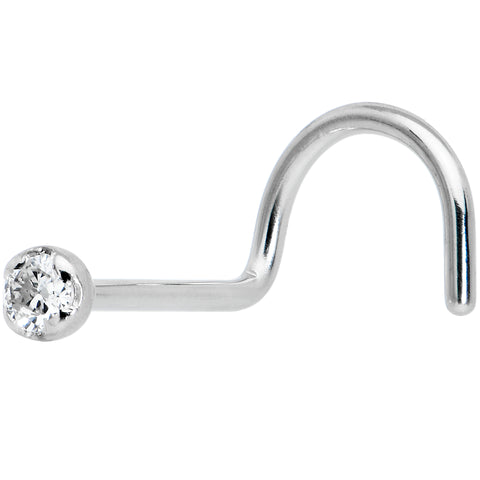 14k Solid White Gold Genuine 1.5mm Diamond Micro Nose Ring – BodyCandy