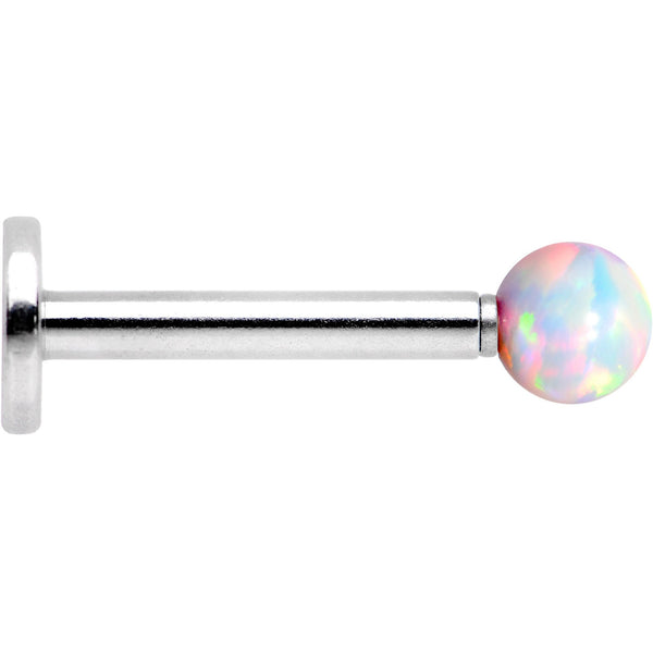5/16 White Faux Opal 3mm Ball Internally Threaded Labret Monroe – BodyCandy