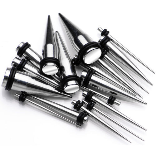 9 Piece Ear Stretching Kit in Stainless Steel Set of 2