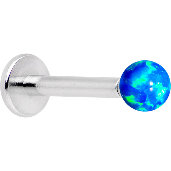 5/16 Blue Faux Opal 3mm Ball Internally Threaded Labret Monroe – BodyCandy